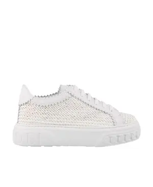 Casadei Off Road Woven Lace-up Sneakers - White