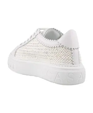 Casadei Off Road Woven Lace-up Sneakers - White