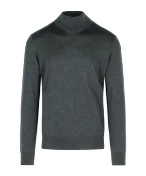 Zegna Long-sleeved Turtleneck Jumper - Grey