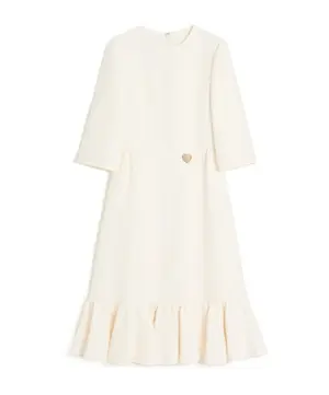Valentino Garavani Crepe Couture Midi Dress With Ruffled Hem