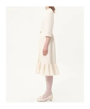 Valentino Garavani Crepe Couture Midi Dress With Ruffled Hem