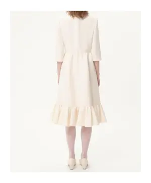 Valentino Garavani Crepe Couture Midi Dress With Ruffled Hem