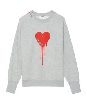 Zadig&Voltaire Heart Graphic Knit Sweater - Grey