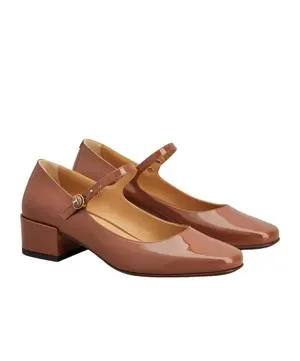 TOD'S 40mm Leather Mary Jane Pumps With Adjustable Buckle - Brown