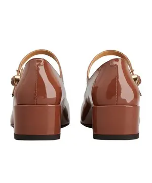 TOD'S 40mm Leather Mary Jane Pumps With Adjustable Buckle - Brown
