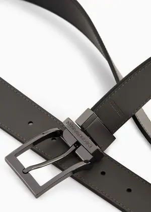 Emporio Armani Reversible Logo Engraved Buckle Belt