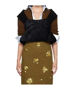 SHUSHU/TONG Black Three-dimensional Pleated Top