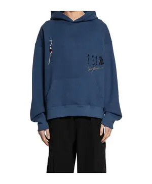SONG FOR THE MUTE Hooded Sweatshirt With Embellished Detailing