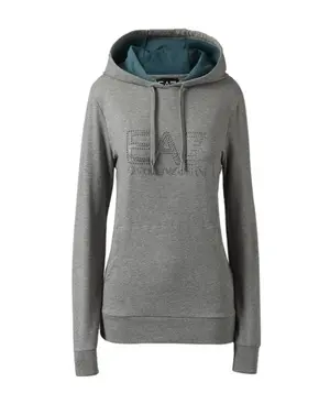 Emporio Armani Long-sleeved Hoodie With Rib Details - Gray
