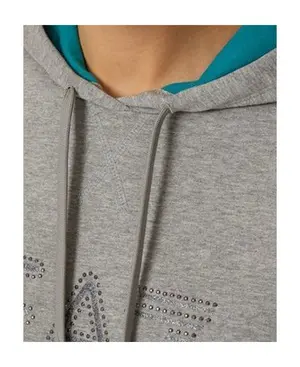 Emporio Armani Long-sleeved Hoodie With Rib Details - Gray