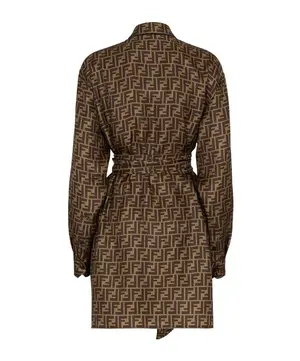 Fendi Ff Motif Belted Shirt Dress