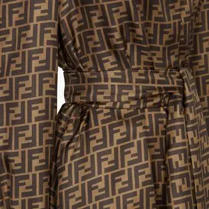 Fendi Ff Motif Belted Shirt Dress