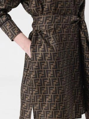 Fendi Ff Motif Belted Shirt Dress