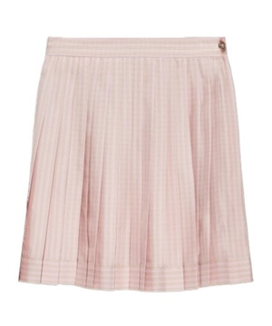 Versace Pleated Mini Skirt With Chain Print - Pink