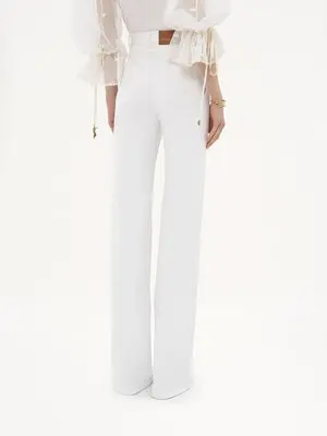 Chloé High-waisted Flared Jeans - White