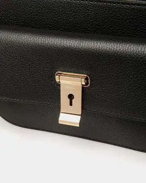 Bally Lock Me Small Grained Leather Crossbody Bag