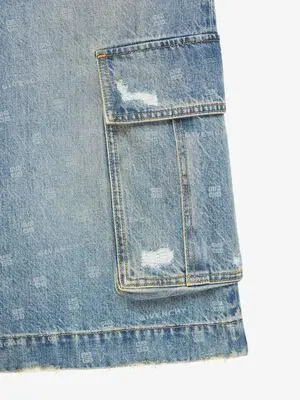 Givenchy 4g Motif Denim Cargo Skirt