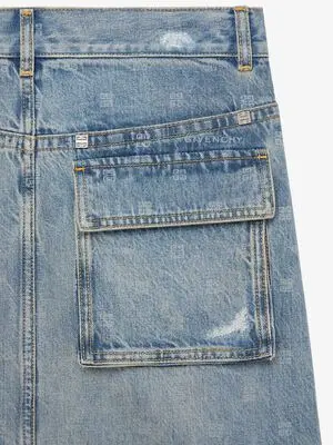 Givenchy 4g Motif Denim Cargo Skirt