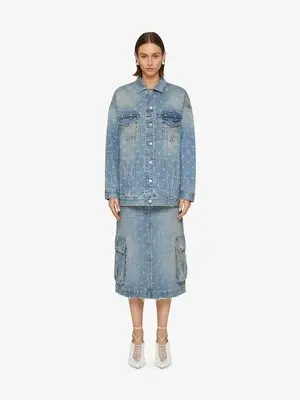 Givenchy 4g Motif Denim Cargo Skirt