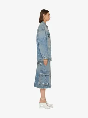 Givenchy 4g Motif Denim Cargo Skirt