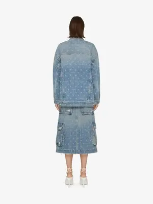 Givenchy 4g Motif Denim Cargo Skirt