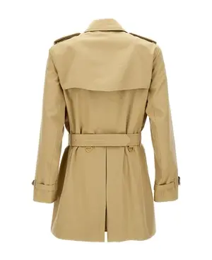 Burberry Heritage Kensington Double Breasted Belted Trench Coat - Nude