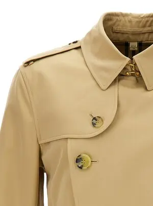 Burberry Heritage Kensington Double Breasted Belted Trench Coat - Nude