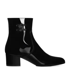 Celine Les Bottes Triomphe Zipped Boot In Patent Calfskin