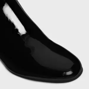 Celine Les Bottes Triomphe Zipped Boot In Patent Calfskin