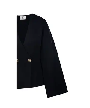 BY MALENE BIRGER Double-breasted Knitted Cardigan - Black