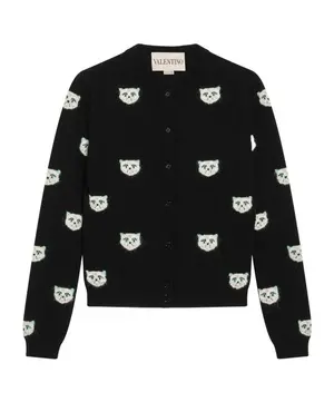 Valentino Garavani All-over Animal Patterned Button-up Cardigan