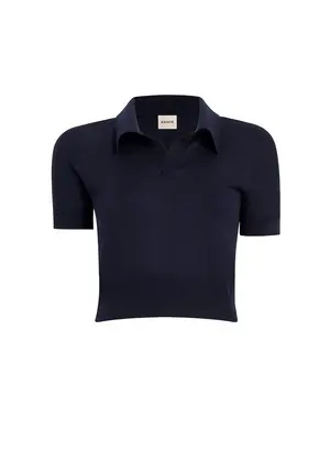 Khaite Morgane Ribbed Knit Top - Midnight