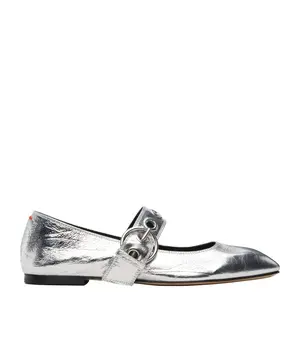 AeydĒ Uma Eyelet Ballet Flats - Silver