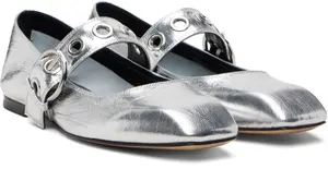 AeydĒ Uma Eyelet Ballet Flats - Silver