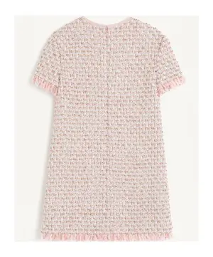 Valentino Garavani Embellished Fringed Edge Ribbon Tweed Dress