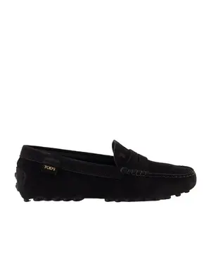 TOD'S Gommino Suede Loafers - Black