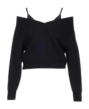 Alexander Wang Off-shoulder Ribbed Knit Jumper - No