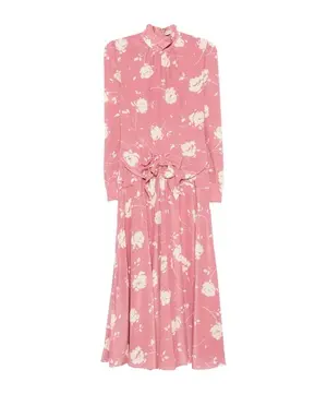 Alessandra Rich Floral Print Long Sleeve Dress
