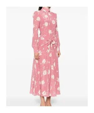 Alessandra Rich Floral Print Long Sleeve Dress