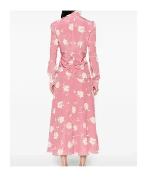 Alessandra Rich Floral Print Long Sleeve Dress
