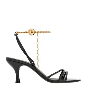FERRAGAMO Cable-link Chain Open-toe Sandals - Black
