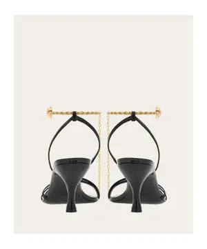 FERRAGAMO Cable-link Chain Open-toe Sandals - Black