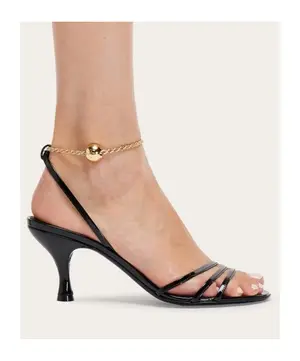 FERRAGAMO Cable-link Chain Open-toe Sandals - Black