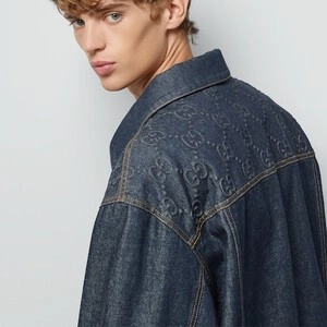 Gucci Collared Button-up Denim Jacket