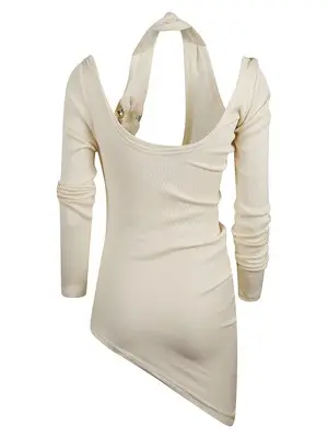 JEAN PAUL GAULTIER Ribbed Twisted Halter Top