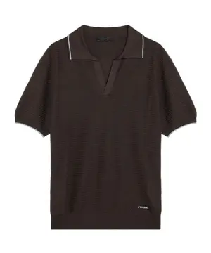 Prada Short-sleeved Knitted Polo Shirt