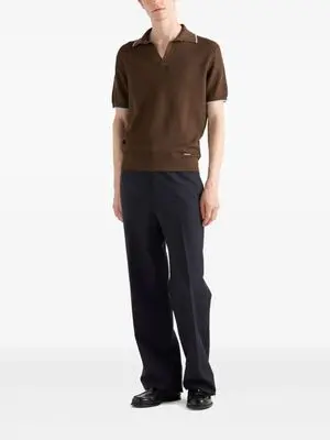Prada Short-sleeved Knitted Polo Shirt