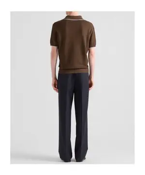 Prada Short-sleeved Knitted Polo Shirt