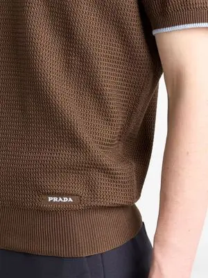 Prada Short-sleeved Knitted Polo Shirt