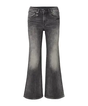 R13 Flare Leg Jeans With Belt Loops - Black